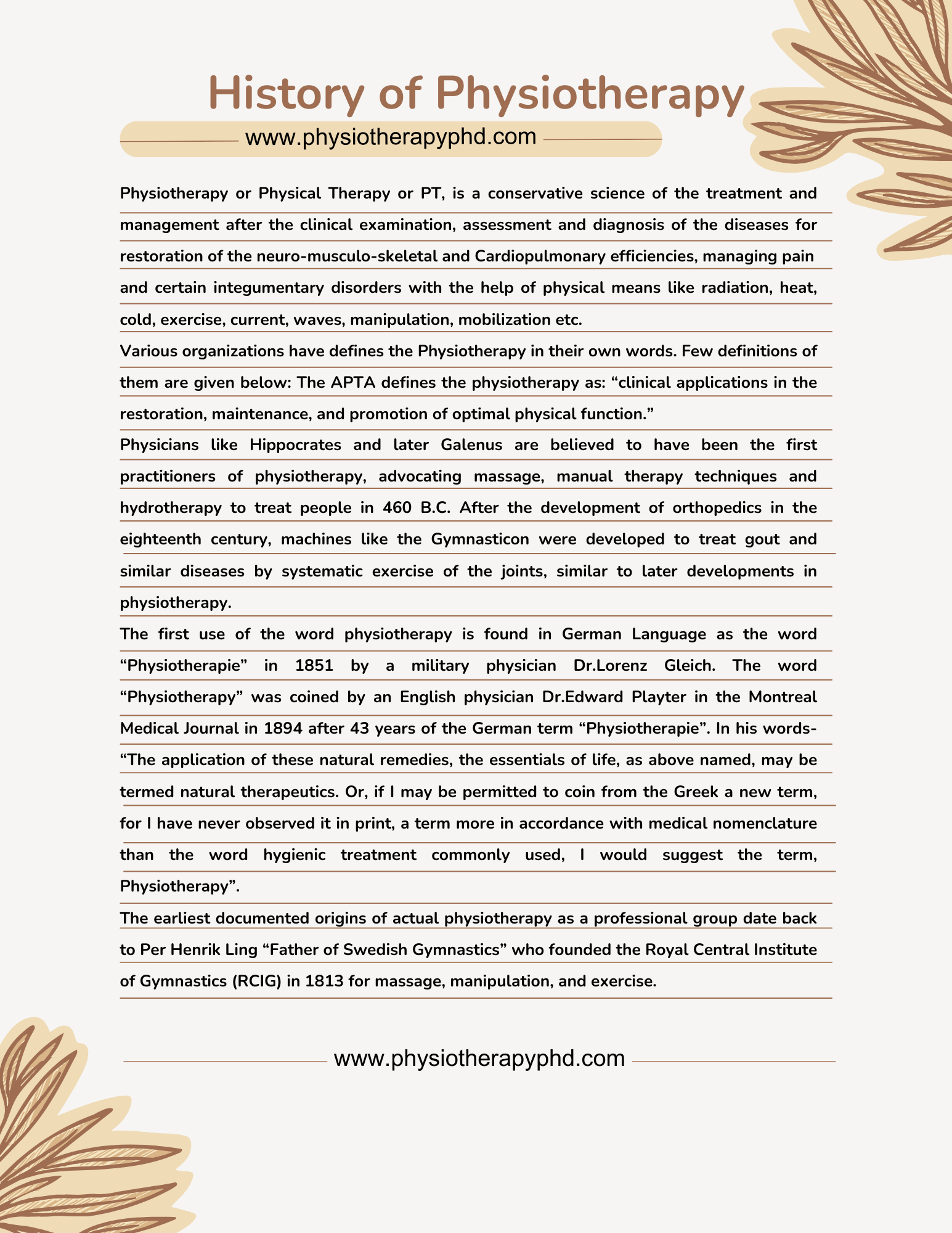 History of Physiotherapy – Enrich your skills..